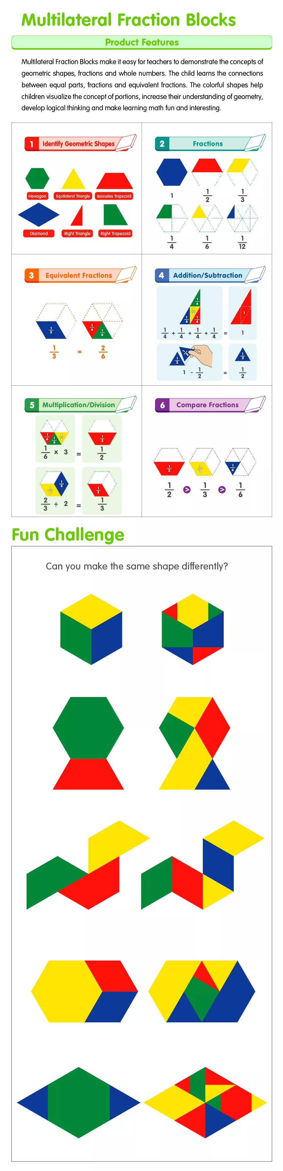 Multilateral Fraction Blocks - Our Products | U.S.L. Toys Official Website