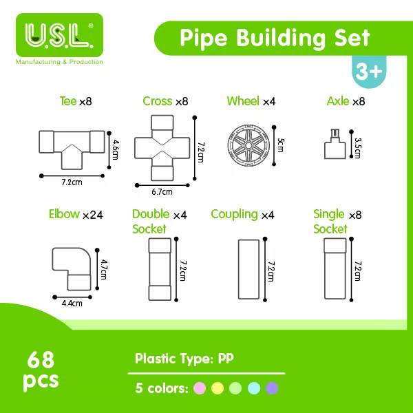 Pipe Building Set (Construction Toys) - Educational teaching aids, STEM ...